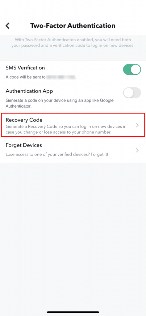 How to Get a Recovery Code in Snapchat