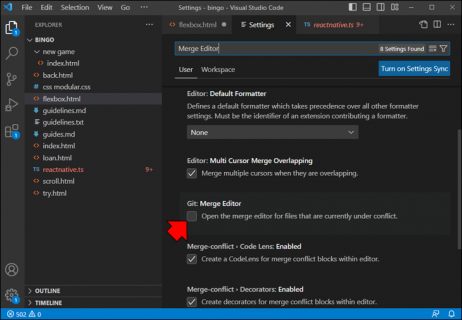 How to Open the Merge Editor in VS Code