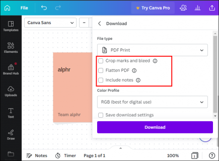 How to Print for Free in Canva