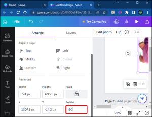 How to Rotate an Image in Canva