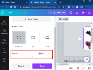 How to Rotate an Image in Canva