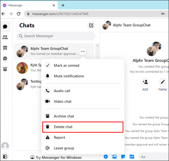 How to Delete a Group Chat in Messenger