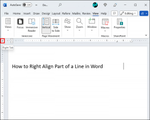 How to Right Align Part of a Line in Word