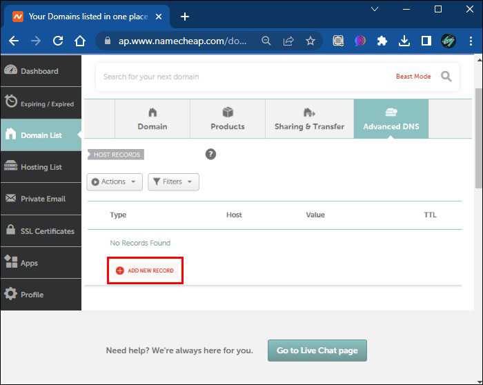 How to Add a TXT Record in Namecheap