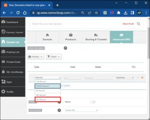 How to Add a TXT Record in Namecheap