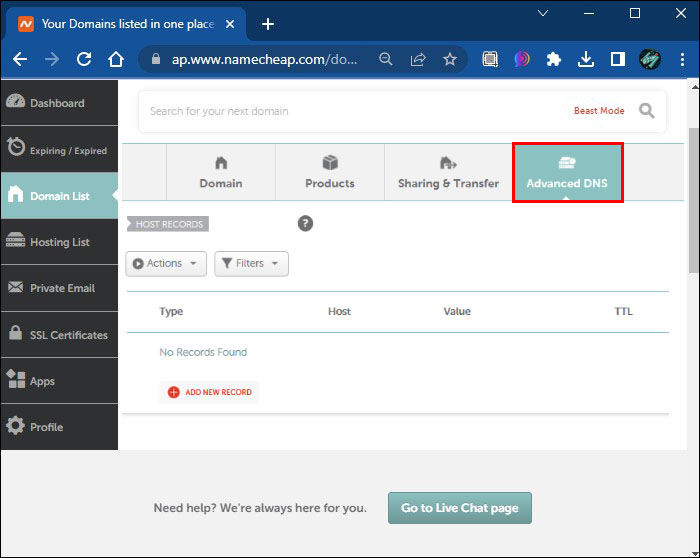 How to Add a TXT Record in Namecheap