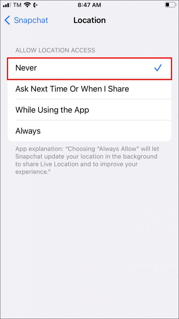 How to Turn Off Location in Snapchat
