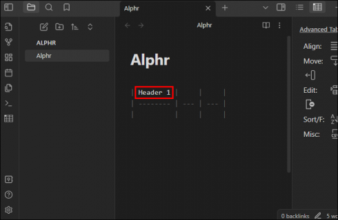 How to Make a Table in Obsidian
