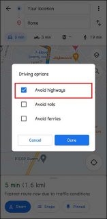 How to Avoid Highways in Google Maps