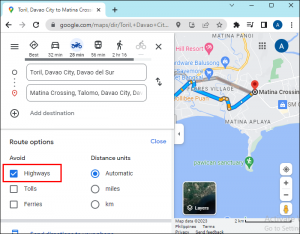How to Avoid Highways in Google Maps