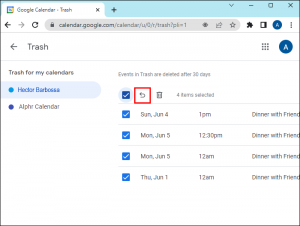 How To Restore Deleted Events in Google Calendar