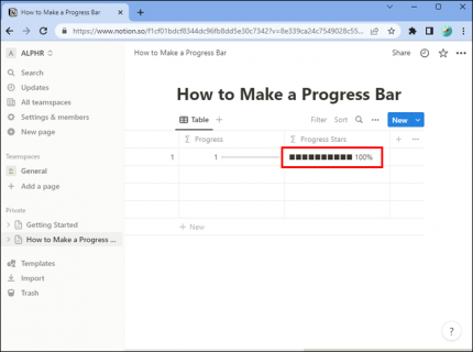 How to Make a Progress Bar in Notion