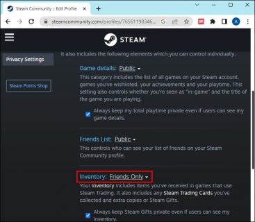 How to Make Inventory Public in Steam