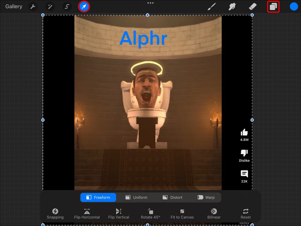 How to Select and Move in Procreate