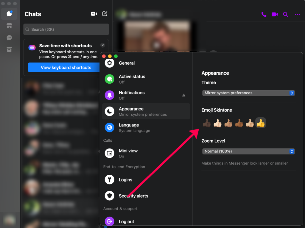 Messenger: How to Change the Emoji Color