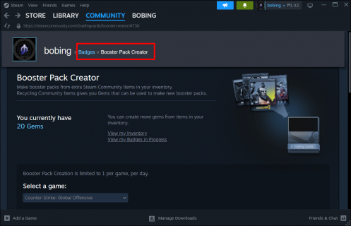 How to Get Booster Packs in Steam
