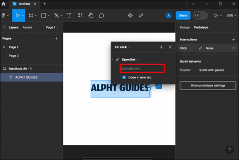 How to Add a Hyperlink in Figma