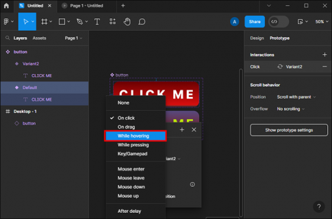 How to Make a Hover Effect in Figma