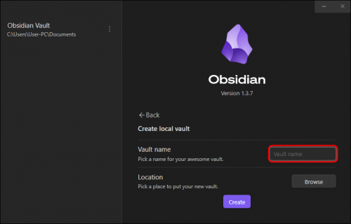 How to Create a New Vault in Obsidian