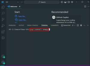 How to Install NumPy in VS Code