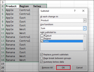How to Remove Subtotals in Excel
