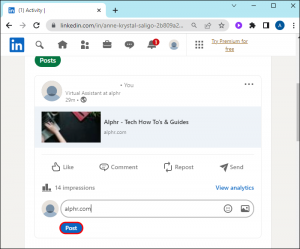How to Add a Link in a Post in LinkedIn