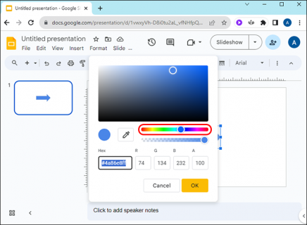 How To Change the Arrow Color in Google Slides