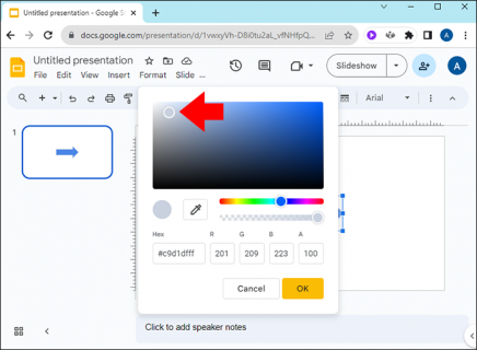 How To Change the Arrow Color in Google Slides