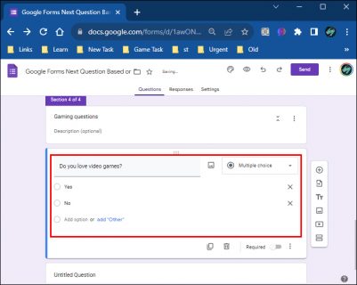 How To Change the Next Question Based on an Answer in Google Forms