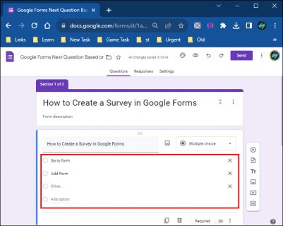 How To Change the Next Question Based on an Answer in Google Forms