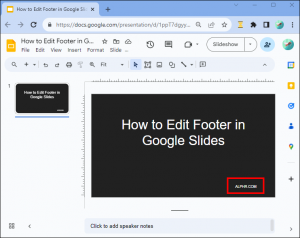 How to Edit the Footer in Google Slides