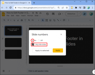 How to Edit the Footer in Google Slides