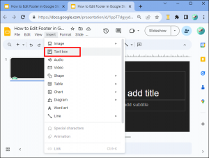 How to Edit the Footer in Google Slides