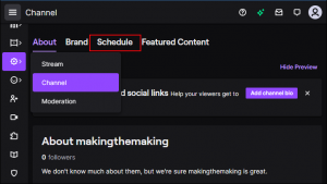 How to Make a Schedule in Twitch