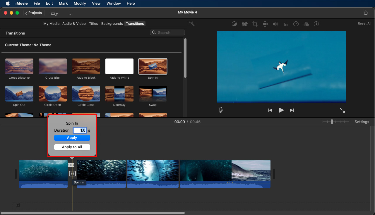 How to Add a Transition to All Photos in iMovie