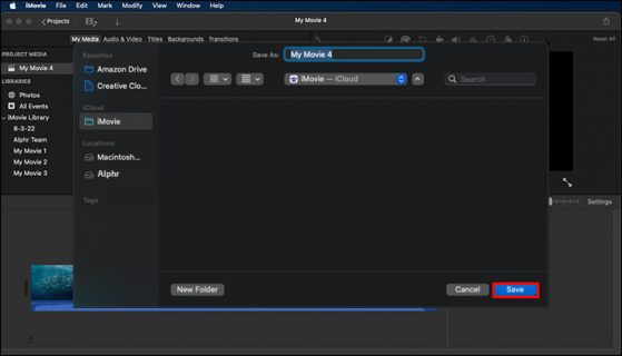 How to Save a Project in iMovie