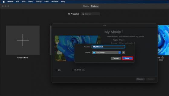 How to Save a Project in iMovie