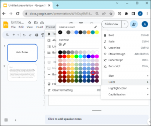 How to Change the Color of Text in Google Slides