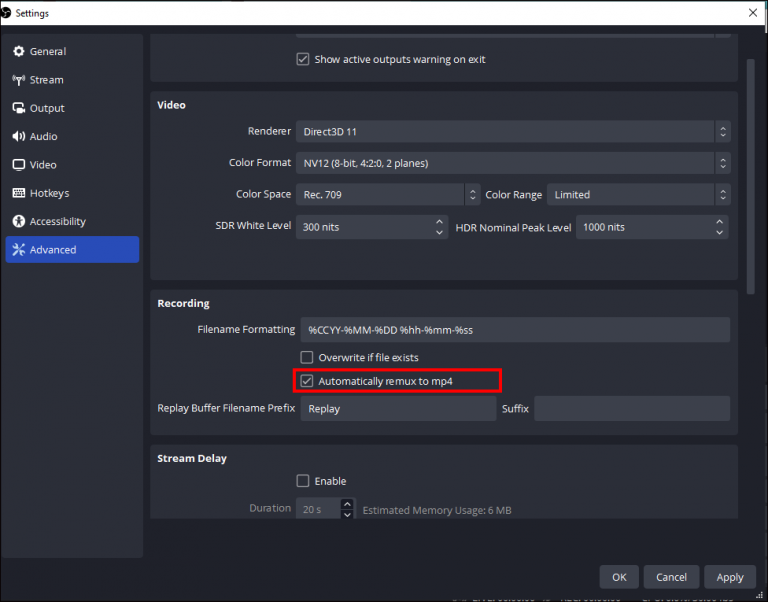 How to Record MP4 in OBS
