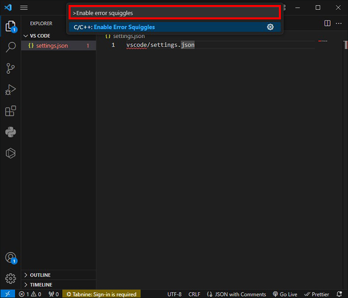 How to Enable Error Squiggles in VS Code