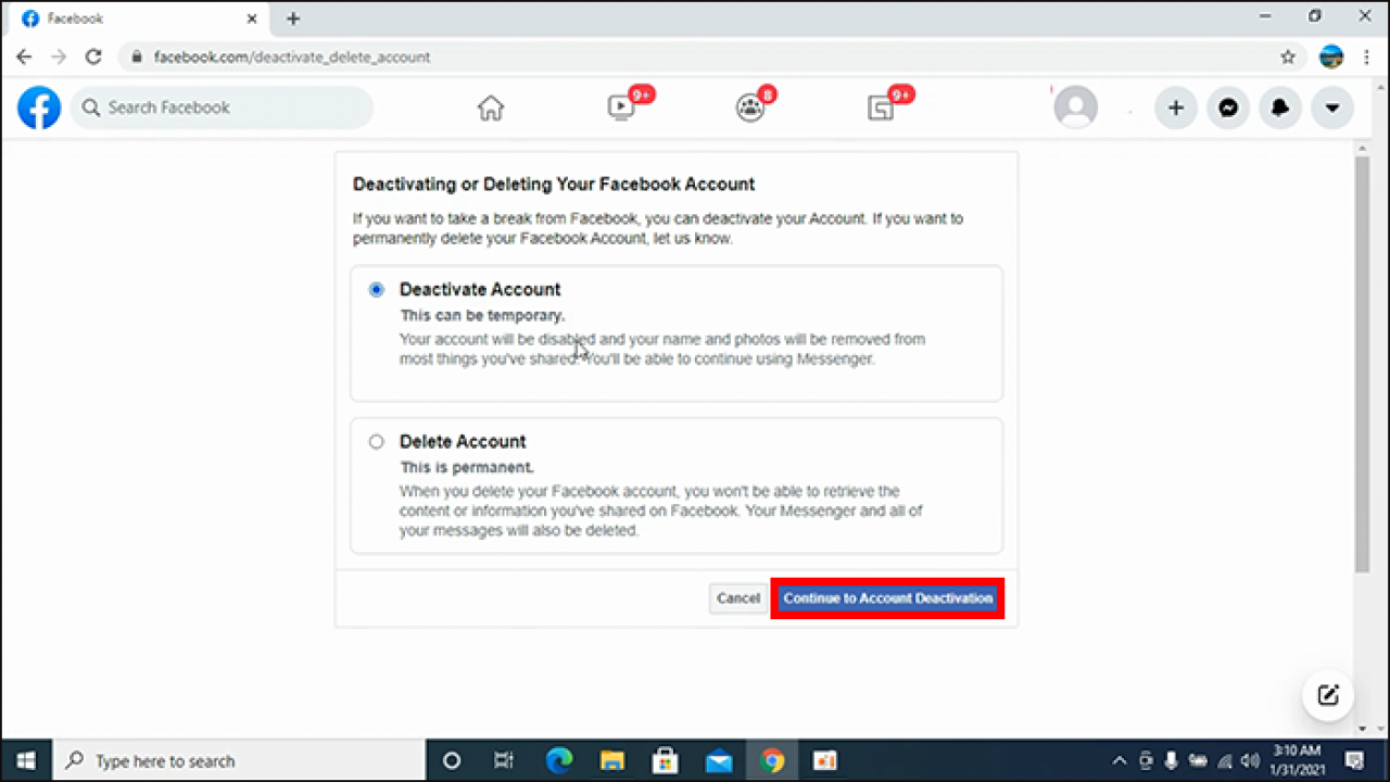 How to Deactivate Your Facebook Account