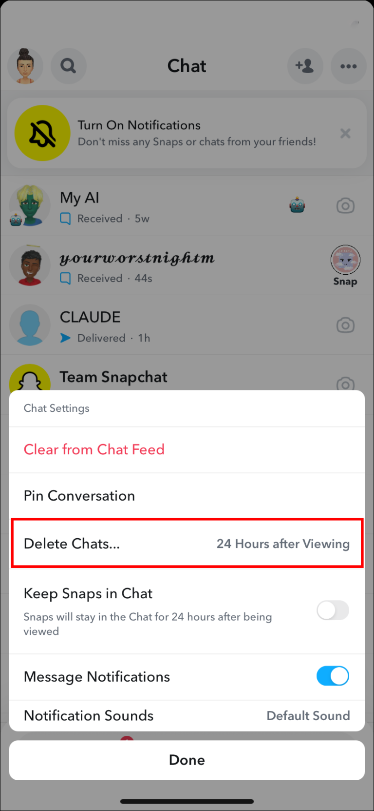How to Delete All DMs on Snapchat
