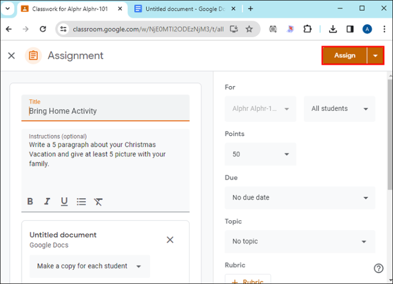 How to Make a Copy for Each Student in Google Classroom