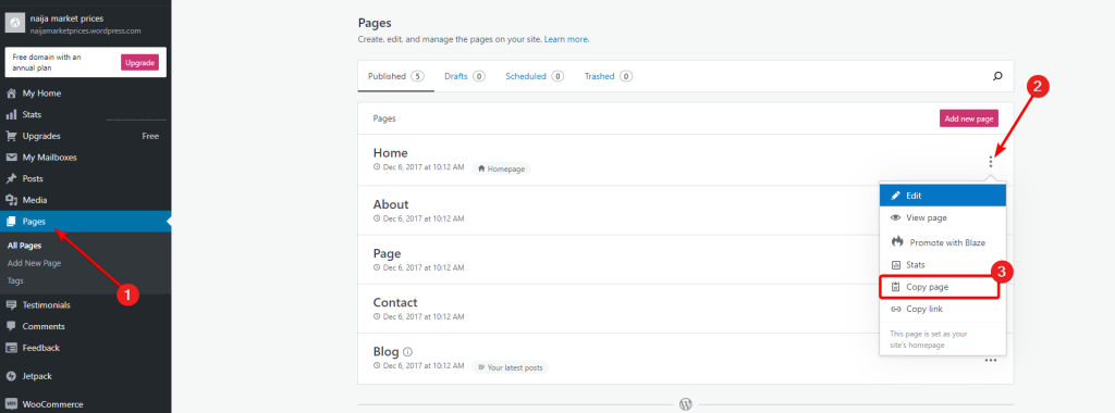 WordPress: How to Copy a Page