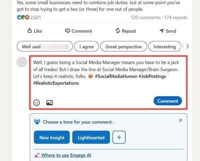 Engage AI – Explaining the New AI Tool for LinkedIn Comments