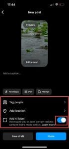 Steps to Label Your Content as AI on Instagram
